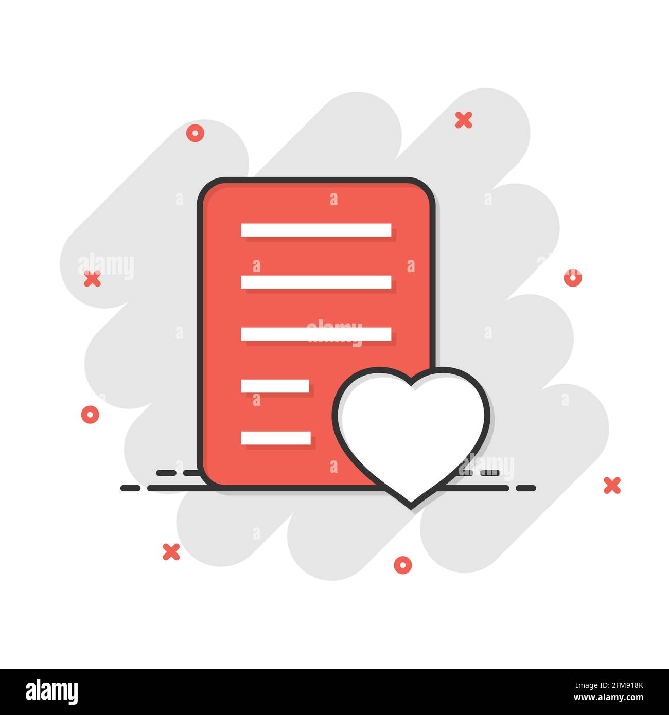 Wishlist icon in comic style. Like document cartoon vector illustration ...