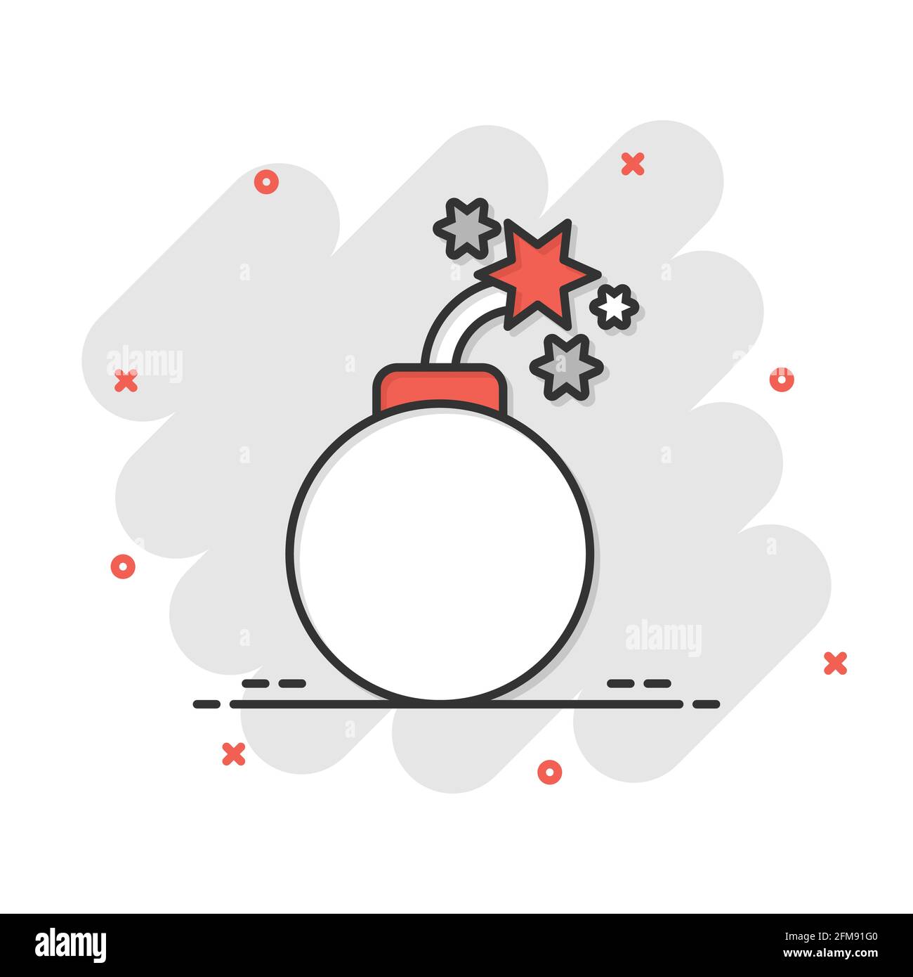Bomb icon in comic style. Dynamite cartoon vector illustration on white ...