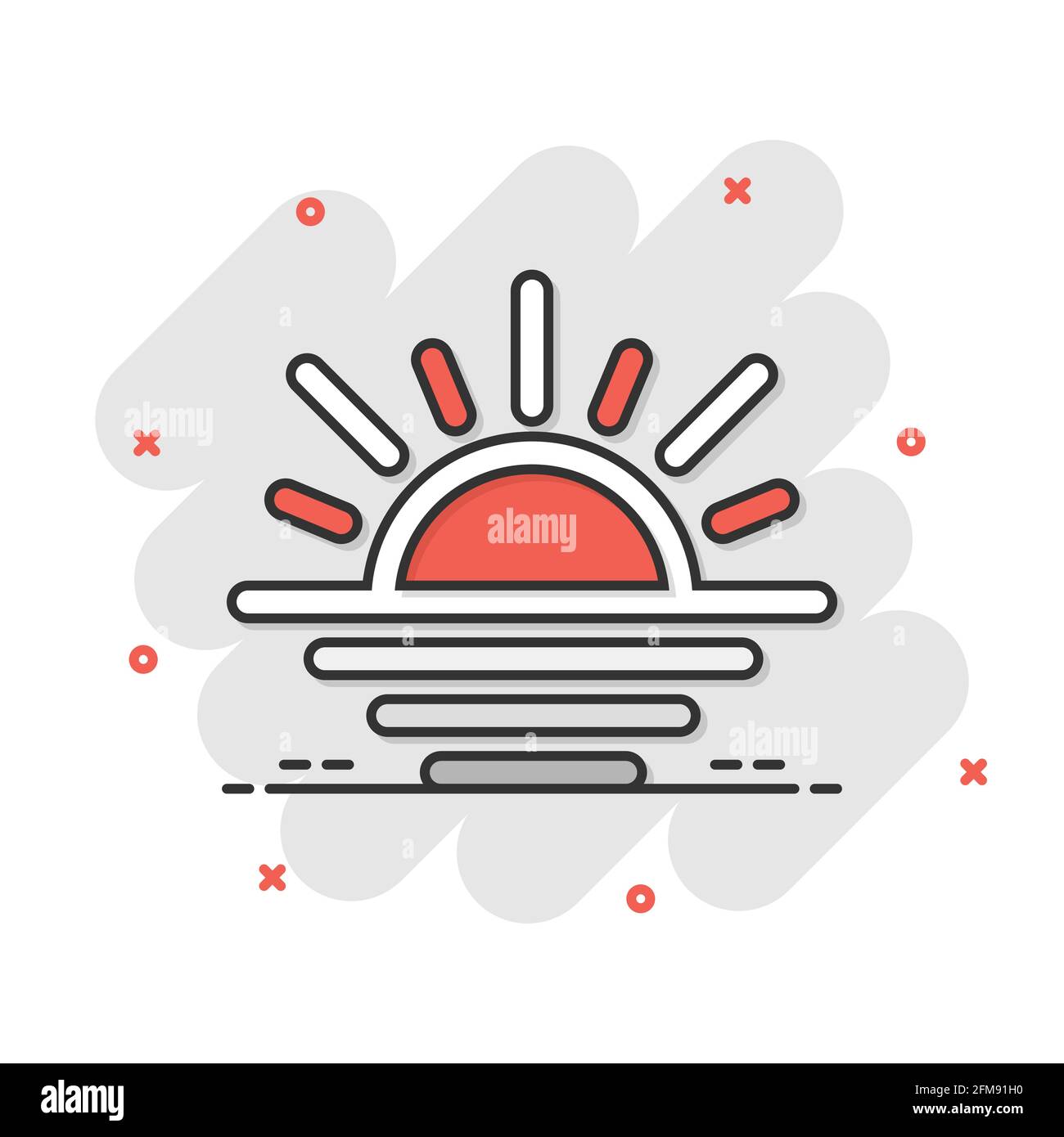 Sun icon in comic style. Sunlight cartoon sign vector illustration on ...