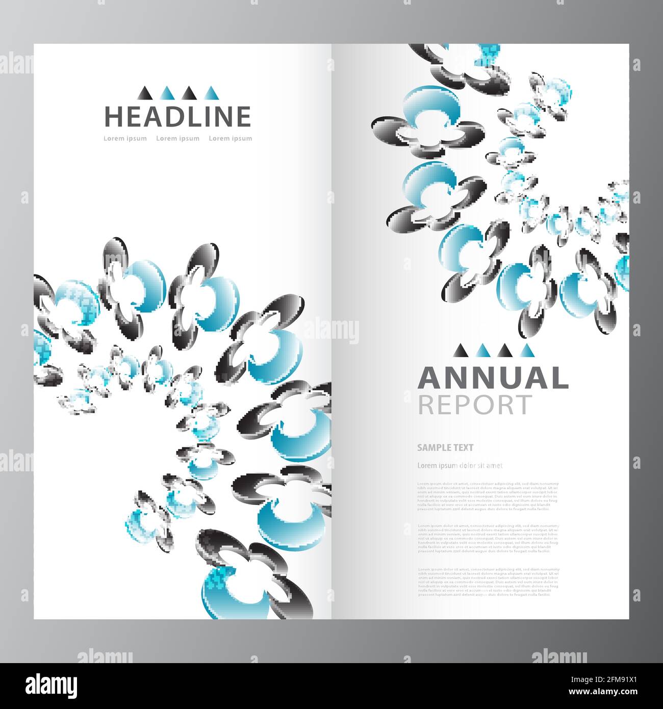 Annual colorful business report template design layout Stock Vector ...