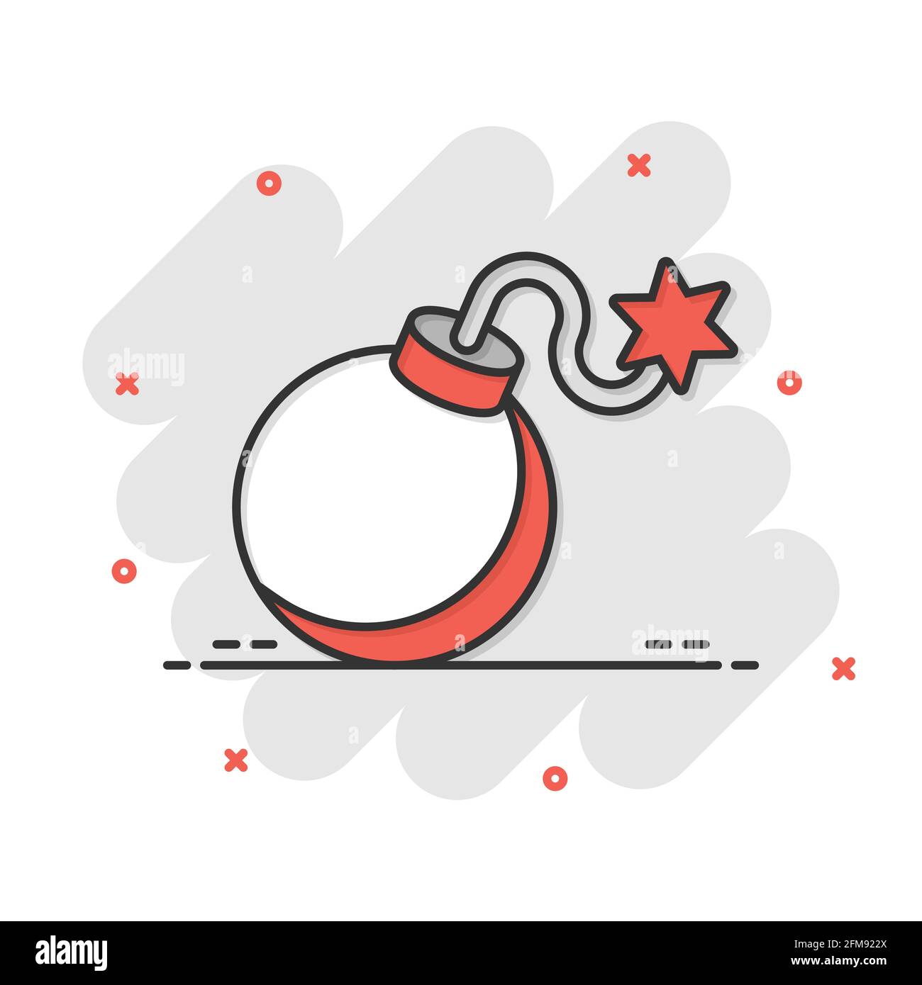 Bomb icon in comic style. Dynamite cartoon vector illustration on white ...