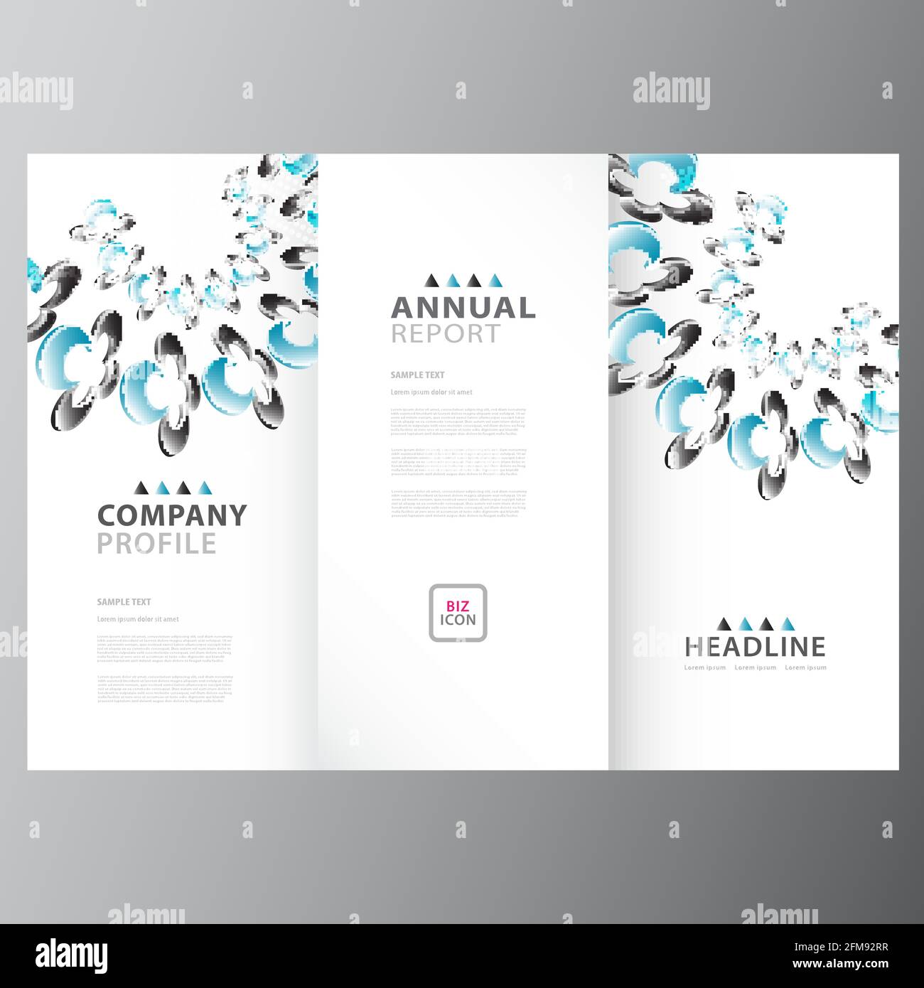 Annual colorful business report template design layout Stock Vector ...