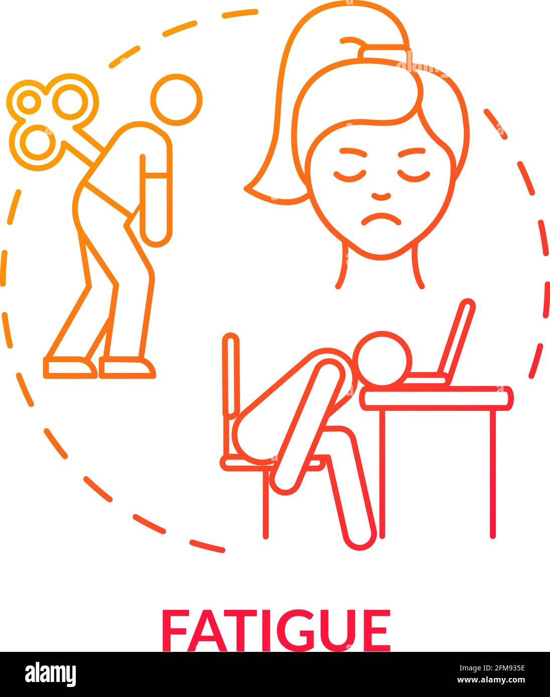 Fatigue concept icon. Air pollution disease idea thin line illustration ...