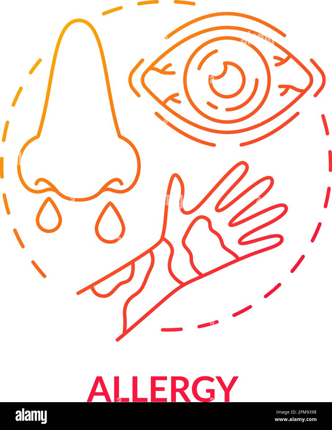 Allergy concept icon. Air pollution disease idea thin line illustration ...