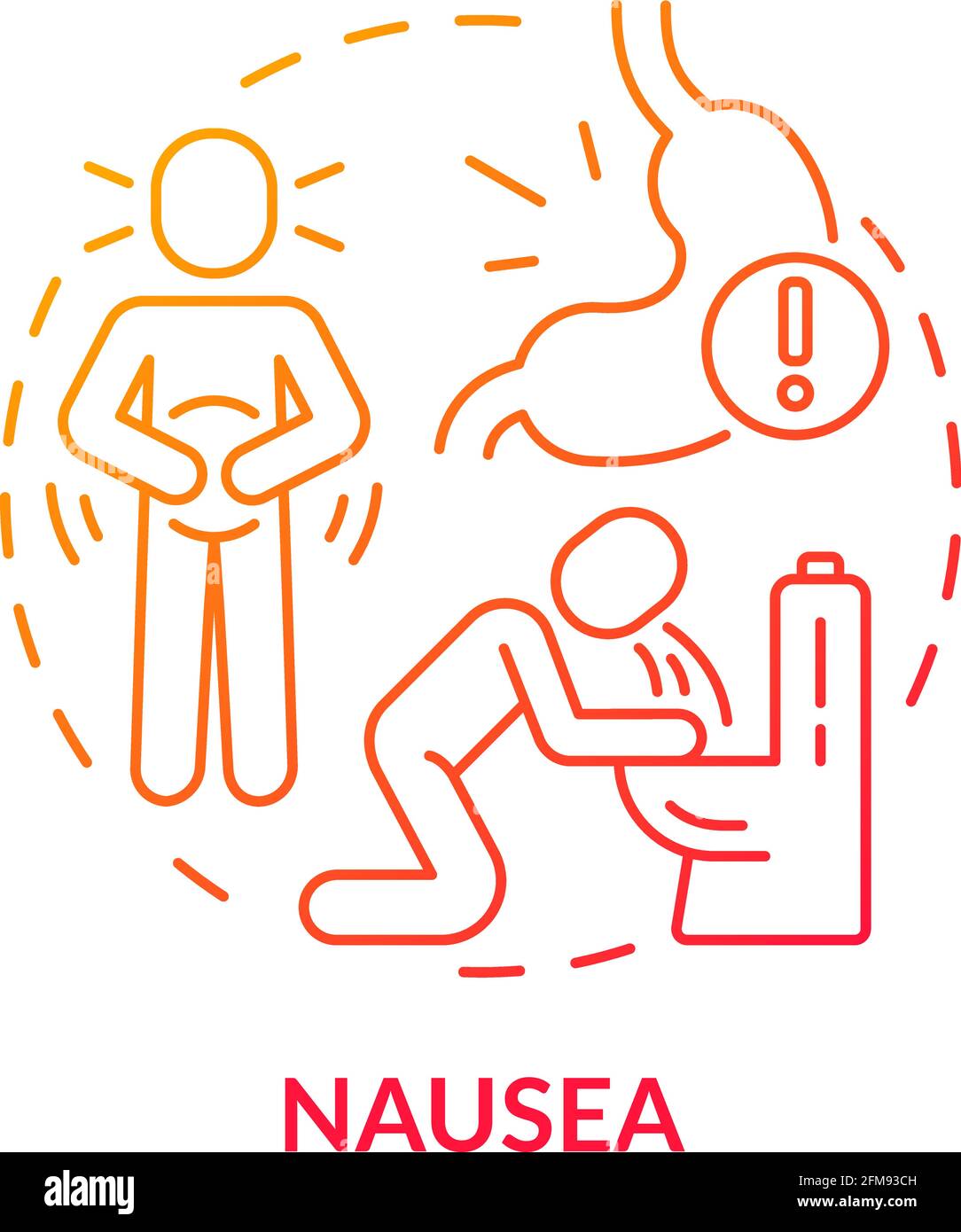 Nausea concept icon. Air pollution disease symptom idea thin line ...