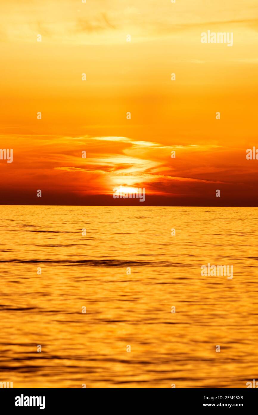 Big Sunset Over Water