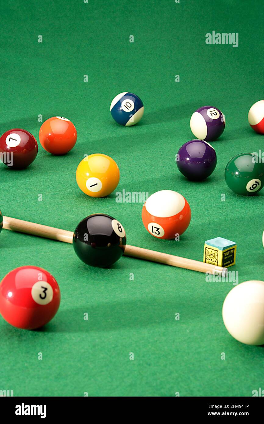 A STILL LIFE OF A SET OF SNOOKER/POOL BALLS ON A PLAIN BACKGROUND Stock ...