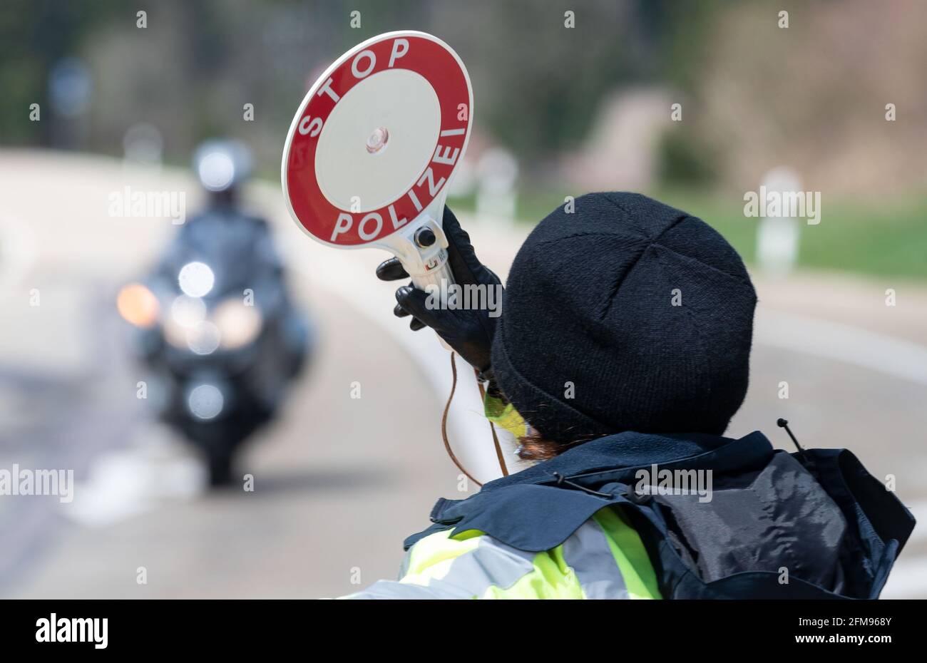 Traffic police stop signal hi-res stock photography and images - Alamy