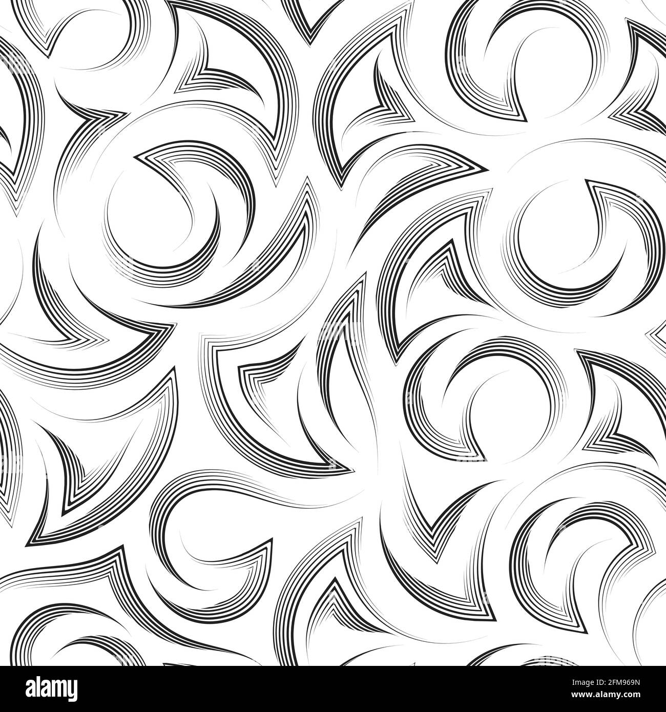 Vector Geometric Seamless Pattern Angles Circles Black Pattern Isolated ...