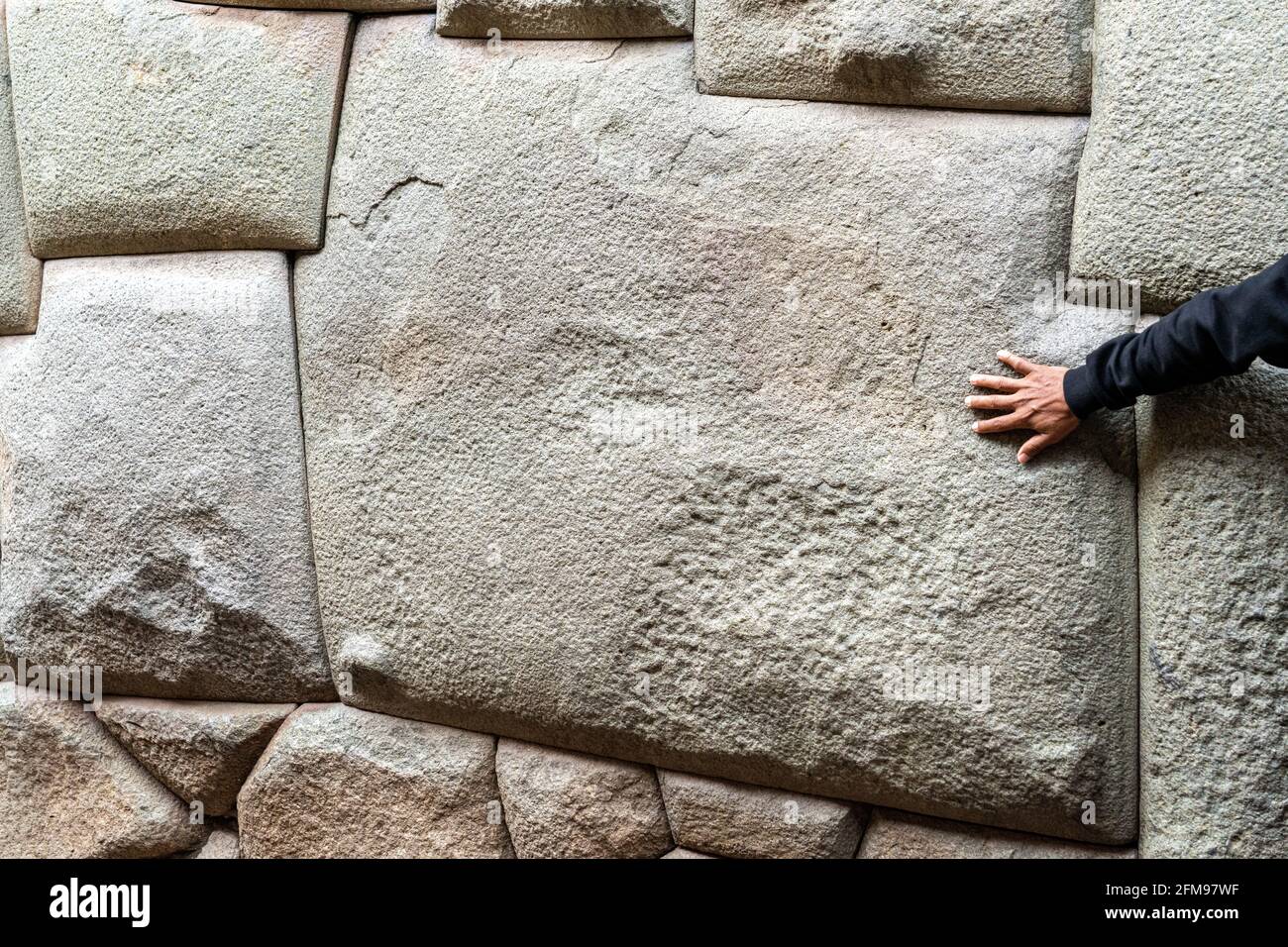 The famous Incan 12-angled stone is located at Hataun Cumiyoc Street in ...