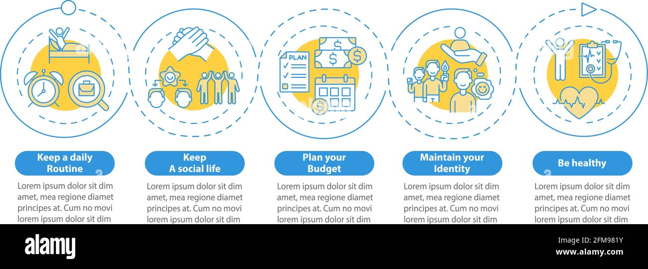 Job transition tips vector infographic template. Successful lifestyle ...