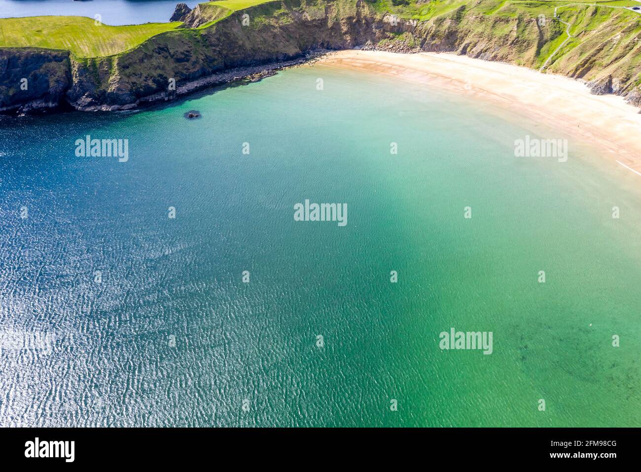 Aerial view of the Silver Strand in County Donegal - Ireland Stock ...