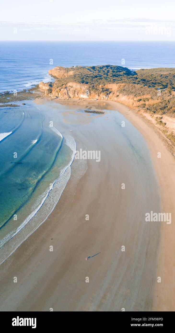 Aerial View of Great Ocean Road and Coast, Victoria, Australia Stock ...