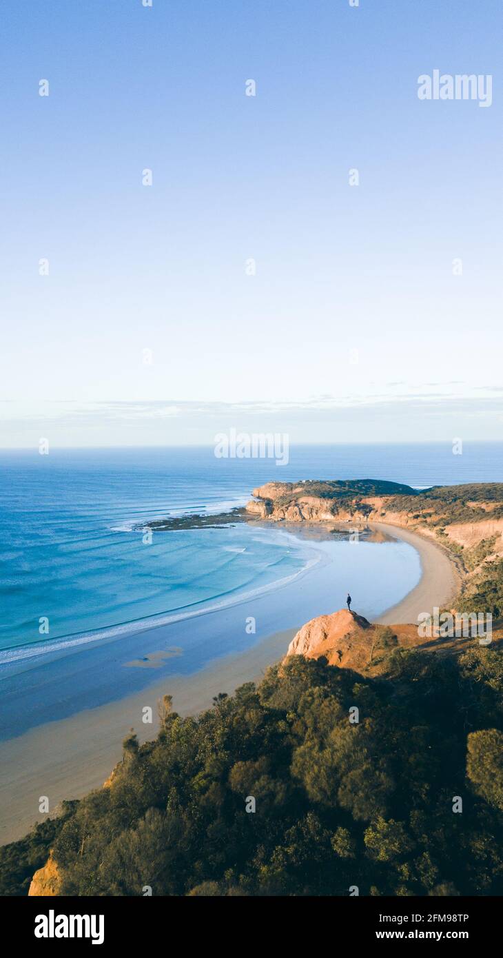 Aerial View of Great Ocean Road and Coast, Victoria, Australia Stock ...
