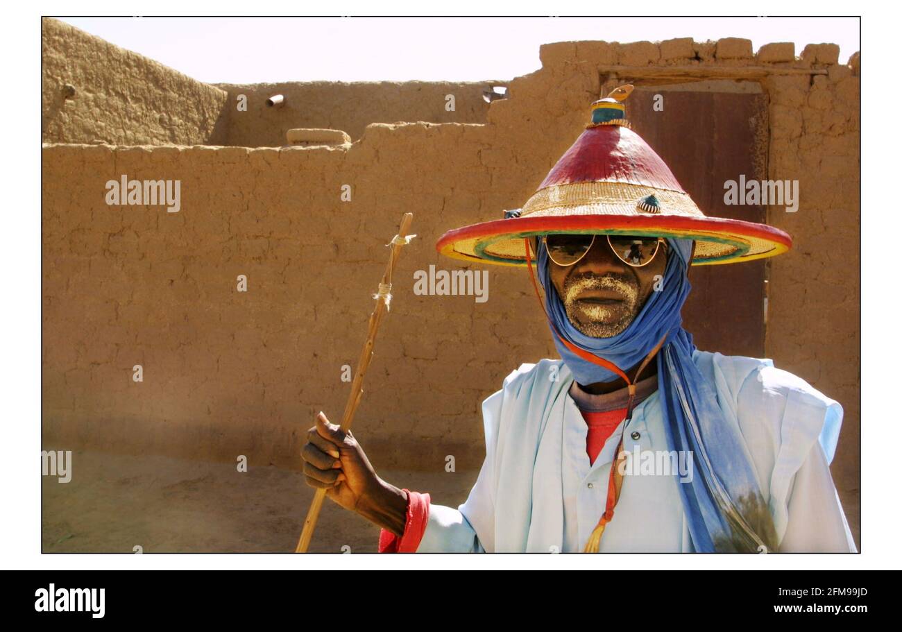 A man on the street in a small village near Timbuktu in Mali.photograph ...