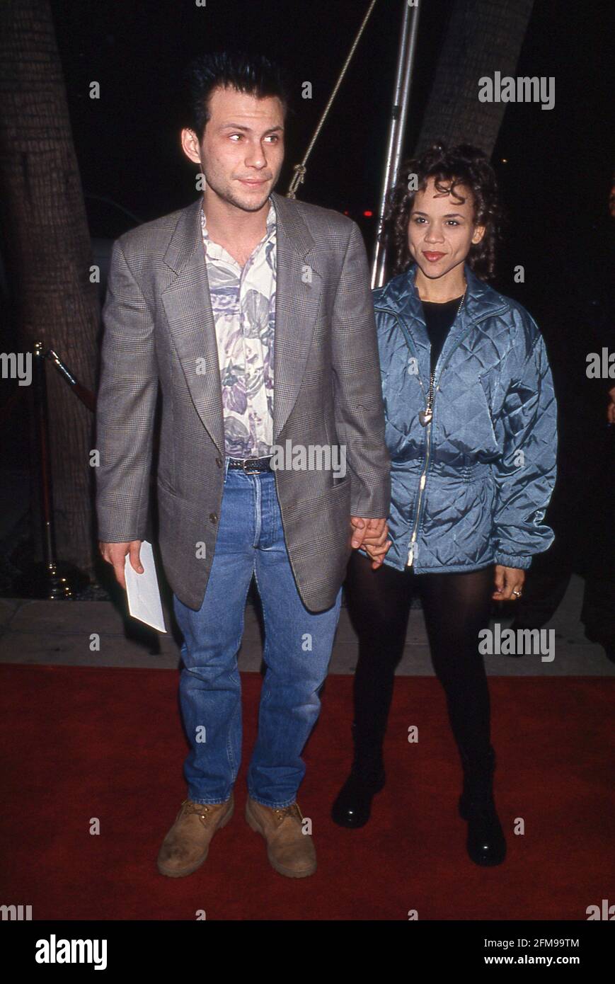Christian Slater and Rosie Perez during Los Angeles Premiere of "Hoffa ...