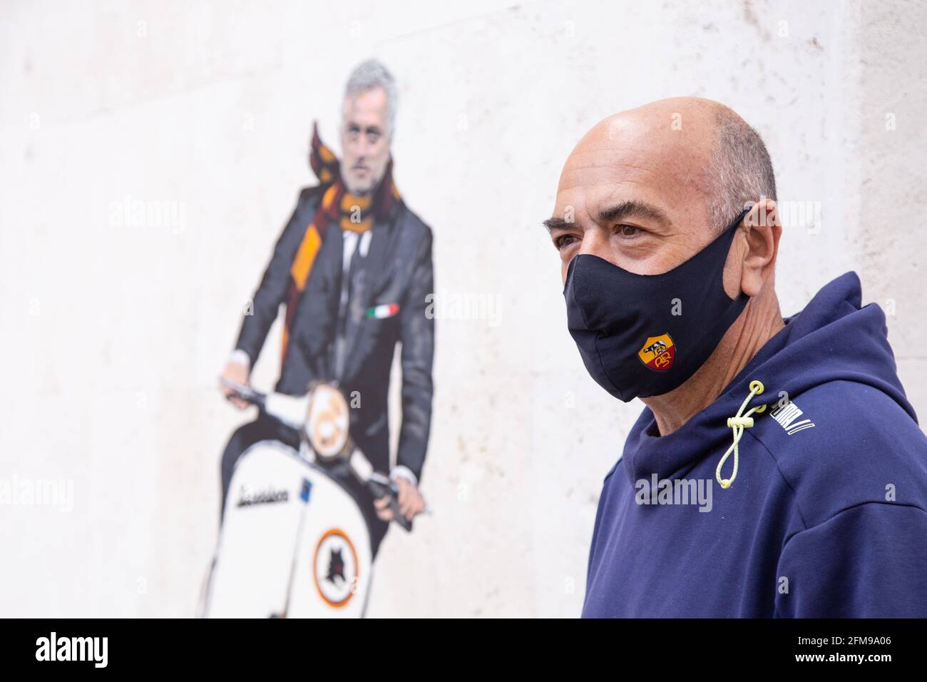 View of mural dedicated to the Portuguese coach Jose Mourinho in the ...