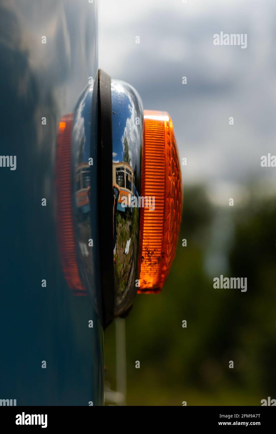 Orange signallight on an old tramway Stock Photo - Alamy