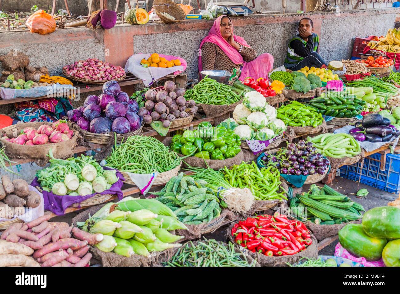 UDAIPUR, INDIA - FEBRUARY 12, 2017: Vegetable stall in Udaipur ...