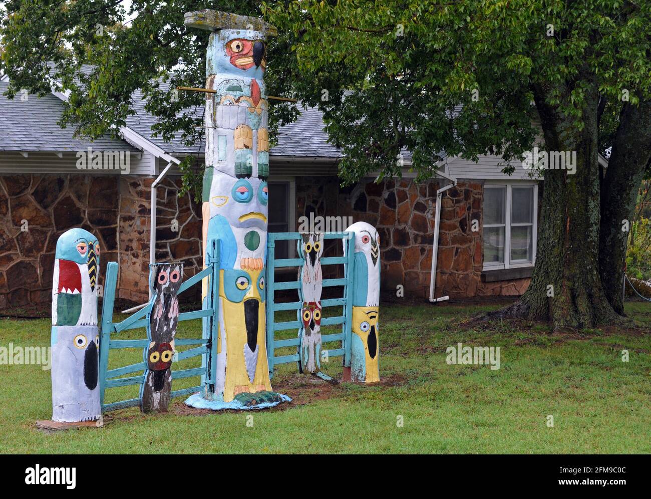 Folk art at Ed Galloway’s Totem Pole Park, a roadside attraction in ...