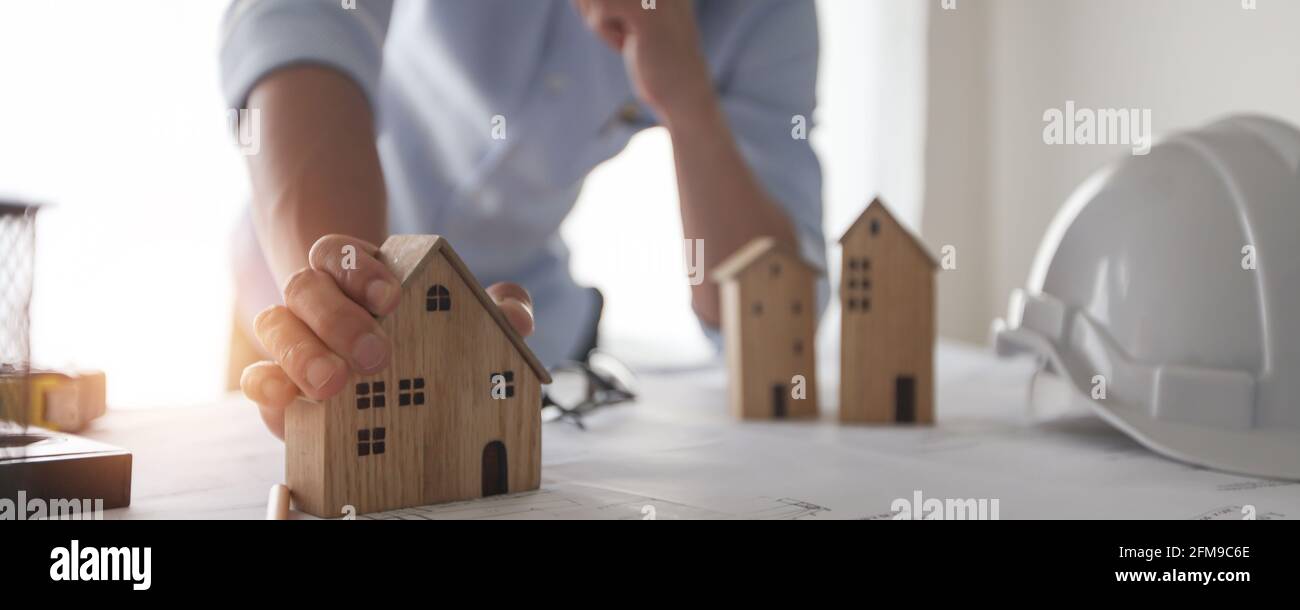 Architect creative designer design and plan to construct residential ...