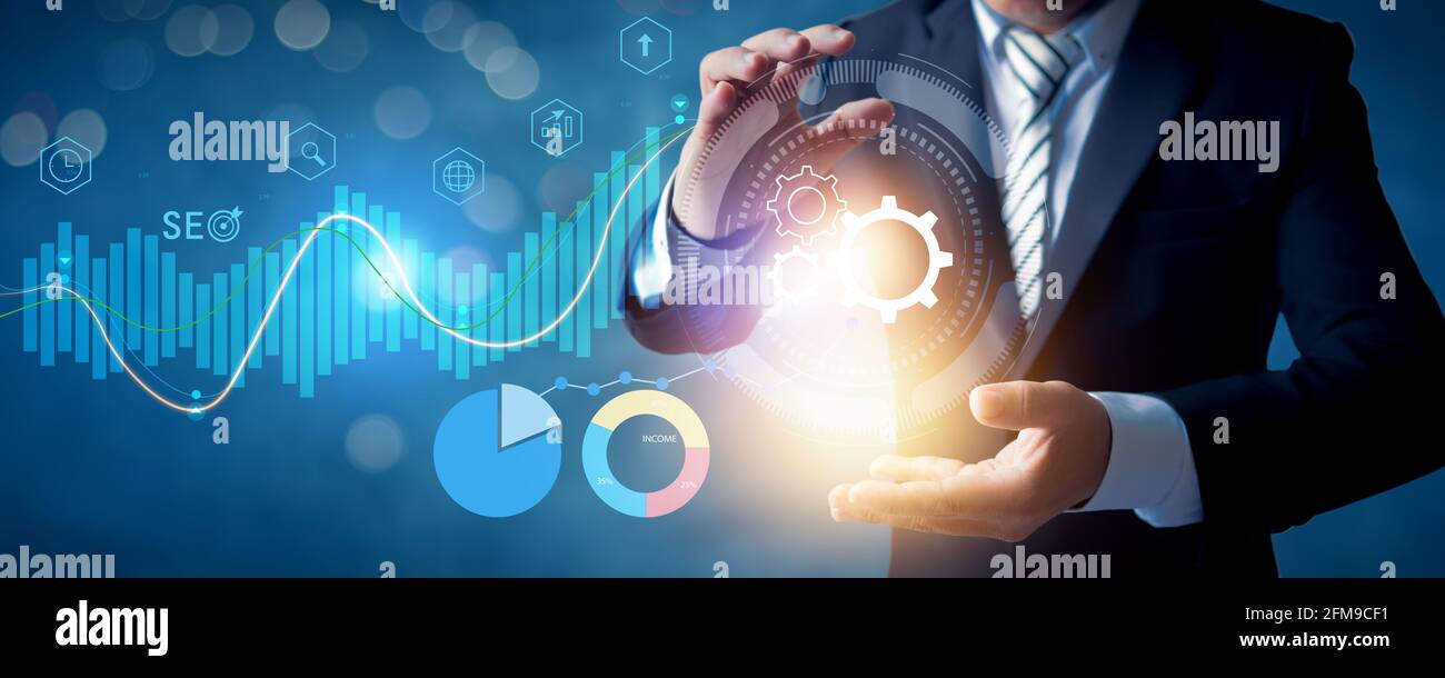 ฺ้High value progress profit and achievement concept, Businessman ...