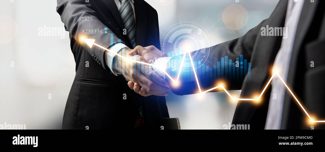 Handshake of customer and investor or hand of successful business ...