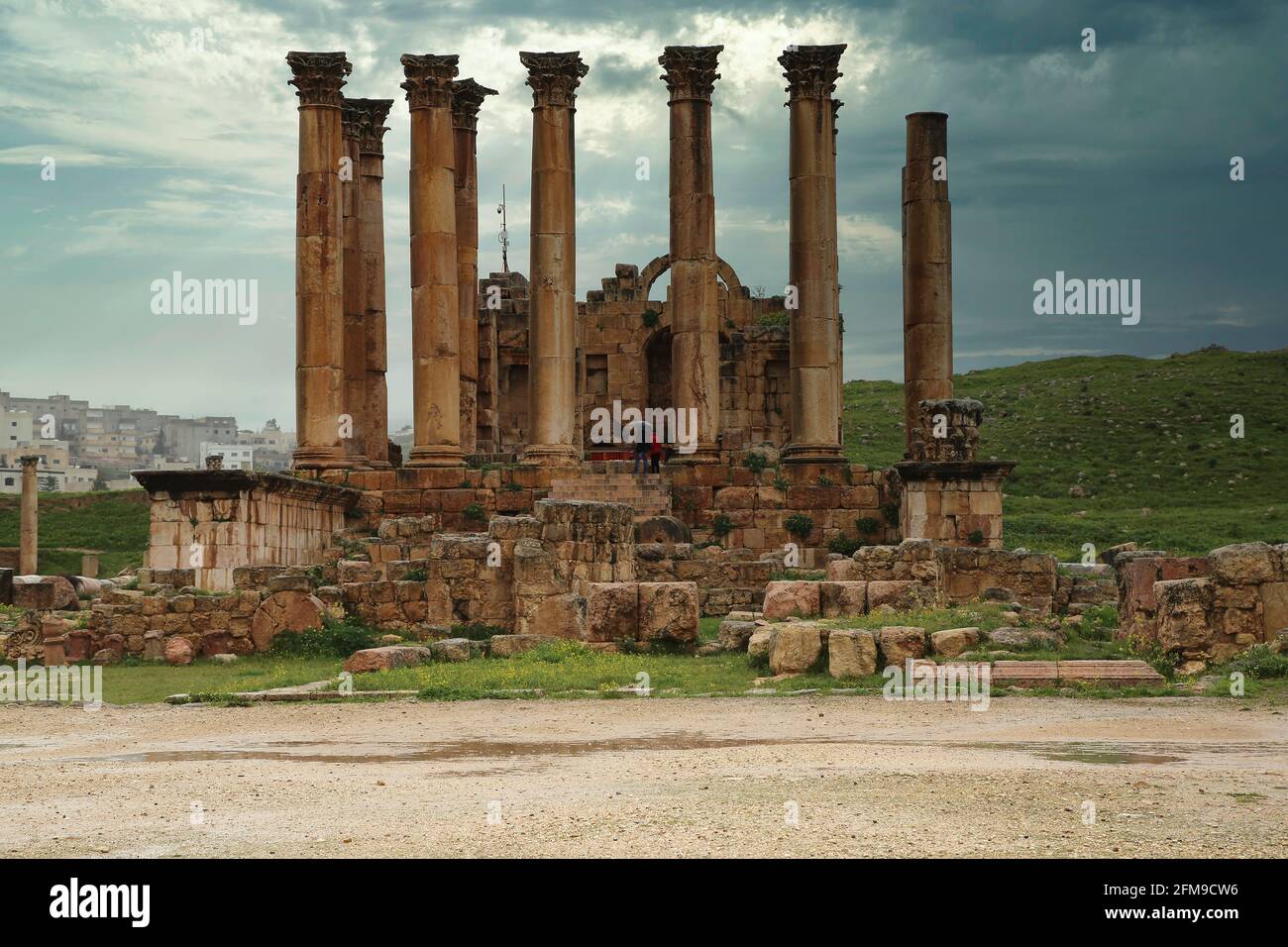Temple of Artemis in the ancient Roman city of Jerash, Jordan Stock ...