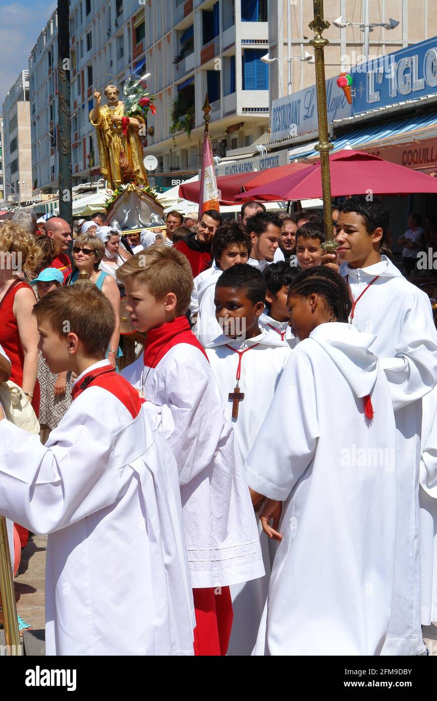 Blessing at the sea by the archpriest Toulon Feast of St Peter, patron ...