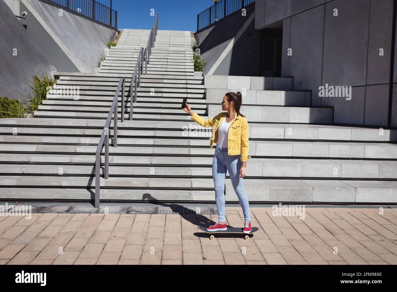 Selfie woman standing hi-res stock photography and images - Alamy