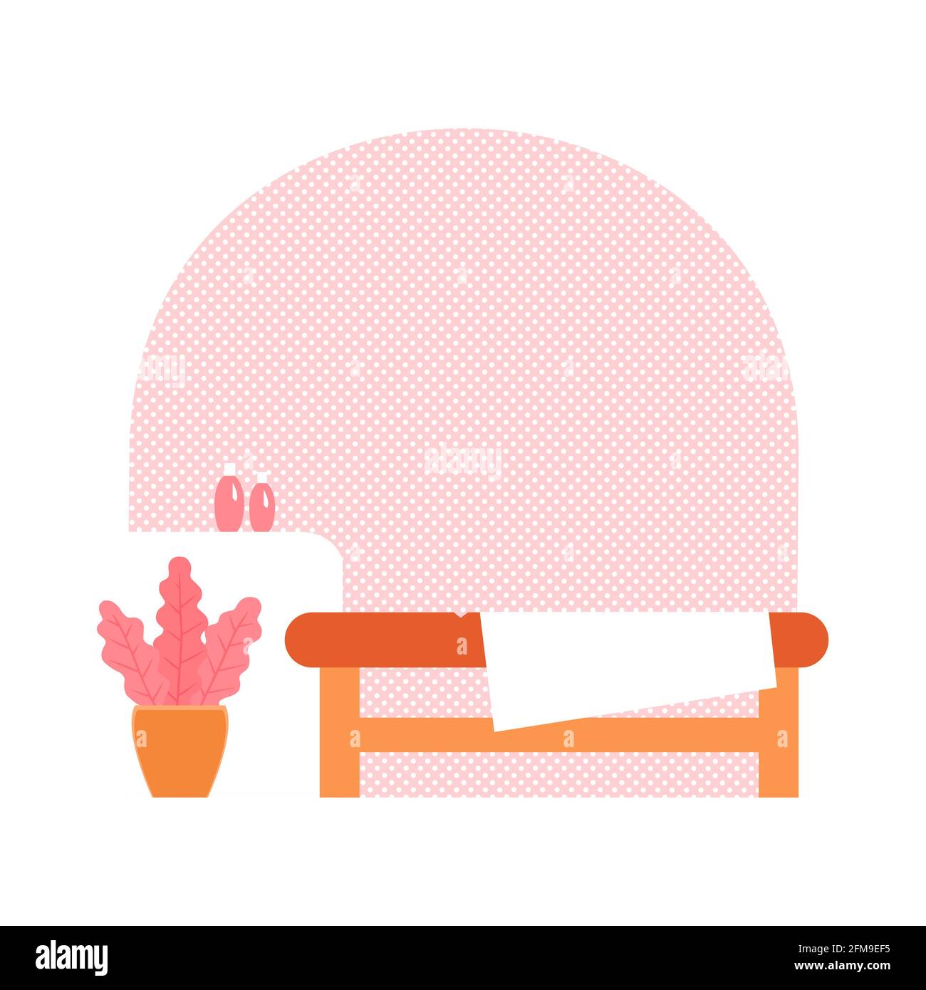 Cozy and comfortable massage room. Table, bedside table with oils, a ...