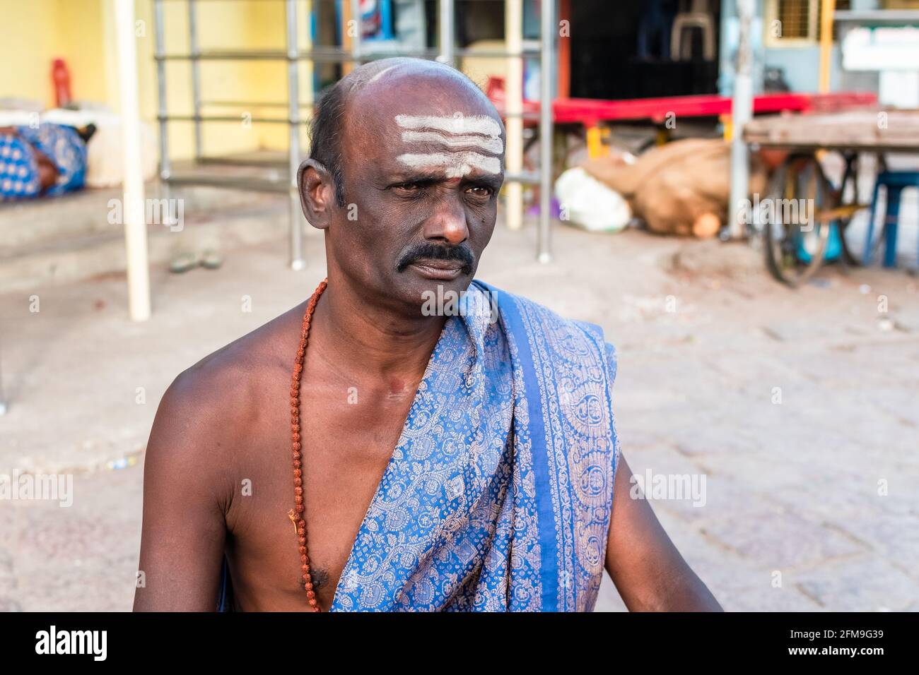 Mysuru, Karnataka, India - January 2019: Portrait of a Hindu temple ...