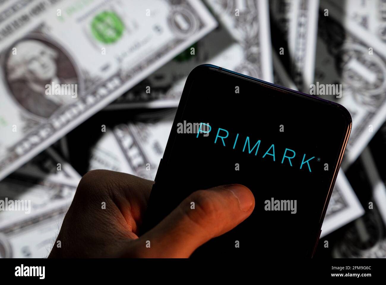 In this photo illustration the Irish fast fashion retailer brand ...