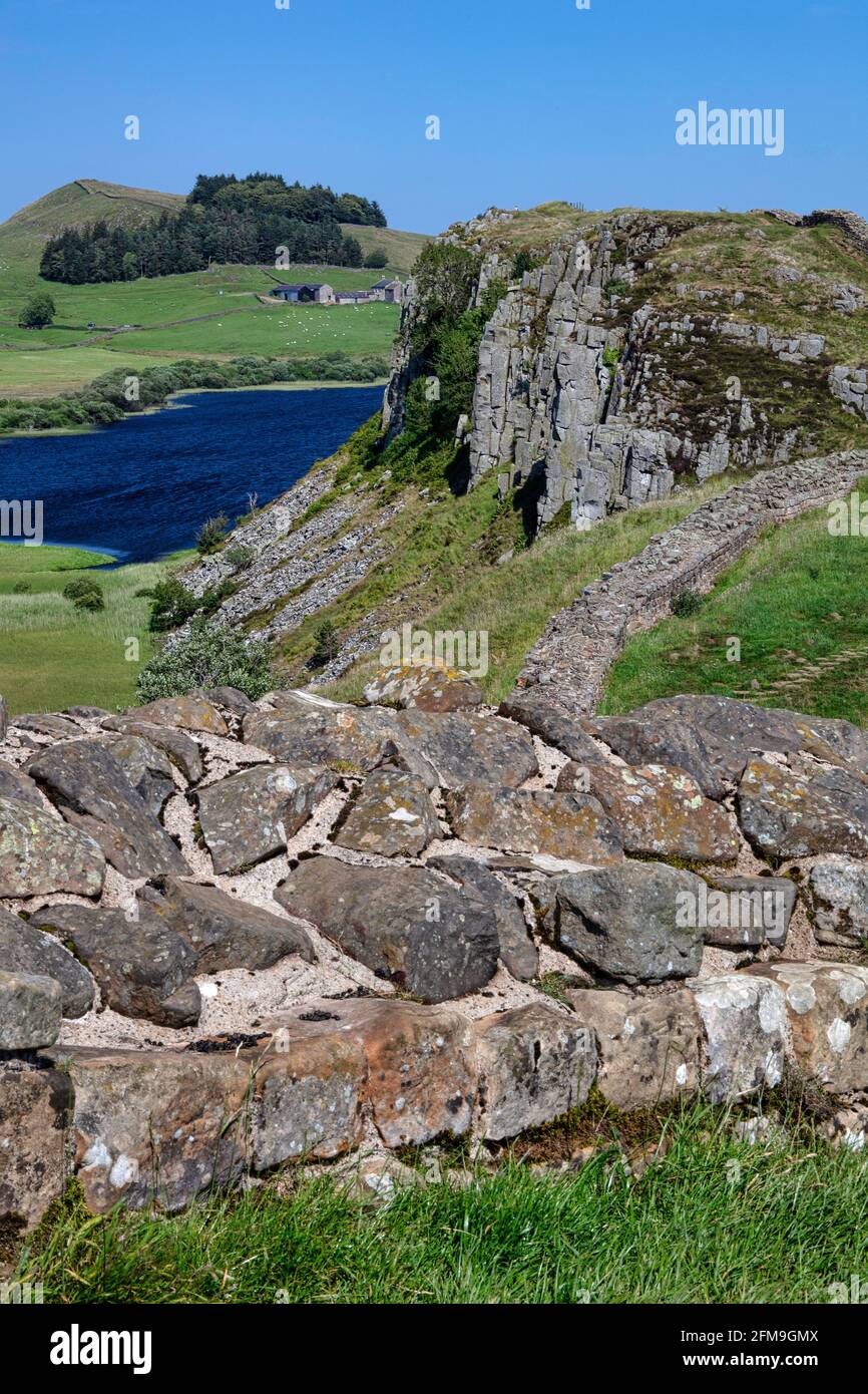 View east from Steel Rigg on Hadrian's Wall, Northumberland National ...