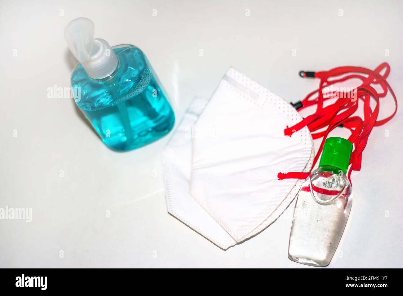 Corona virus prevention surgical masks, and hand sanitizer gel, liquid ...