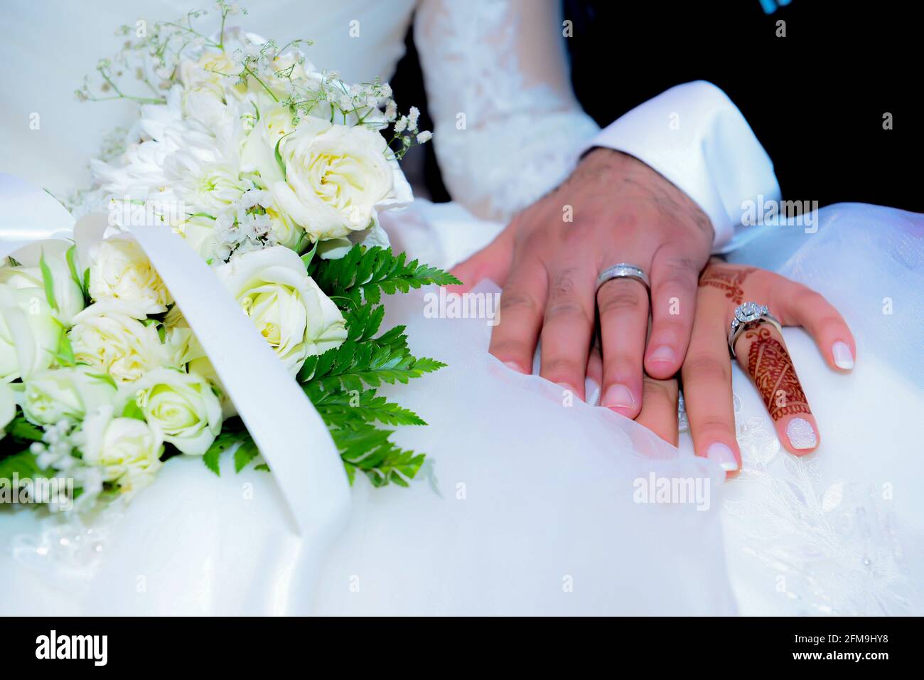 Muslim Wedding Couple Holding Hands