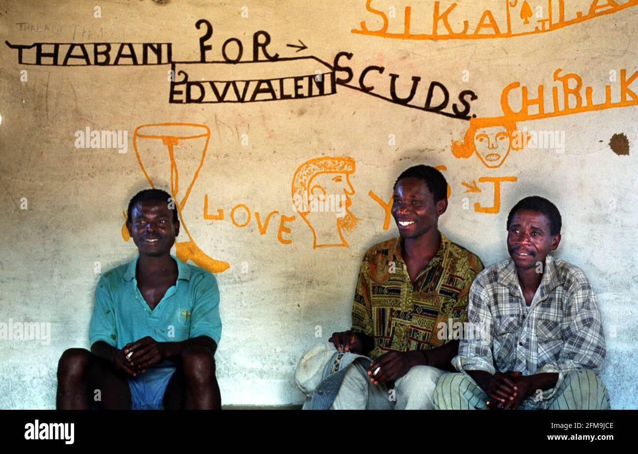 Farm workers in a bar near a farm in Filabusi, Matebeleland South in ...