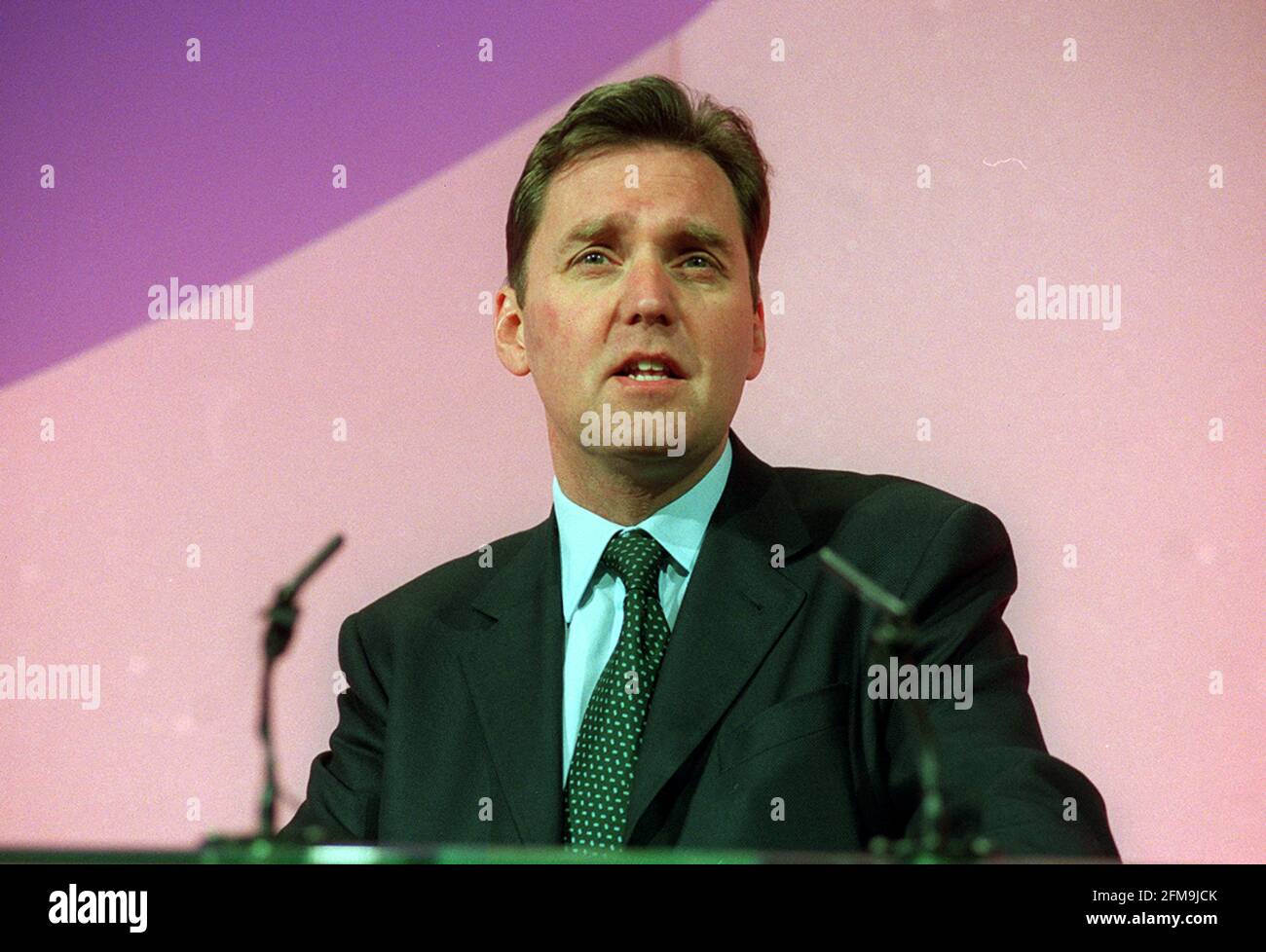 Alan Milburn at Labour Party Press Conference May 2001 Stock Photo - Alamy