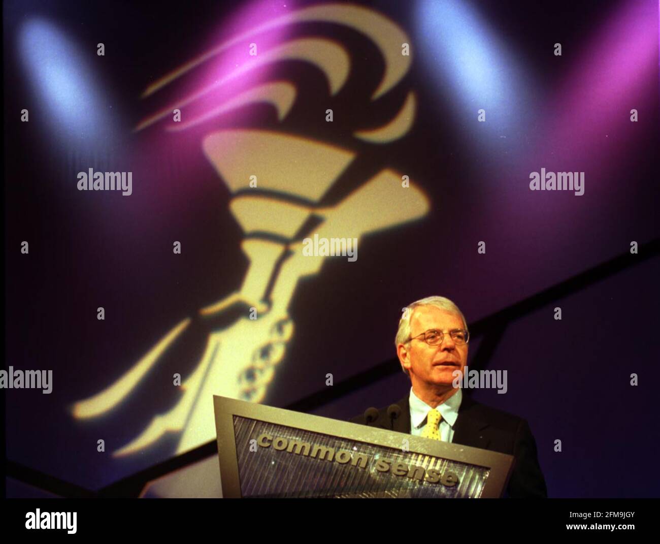 John Major visit and speech to Tory Rally in Brighton May 2001 Stock ...