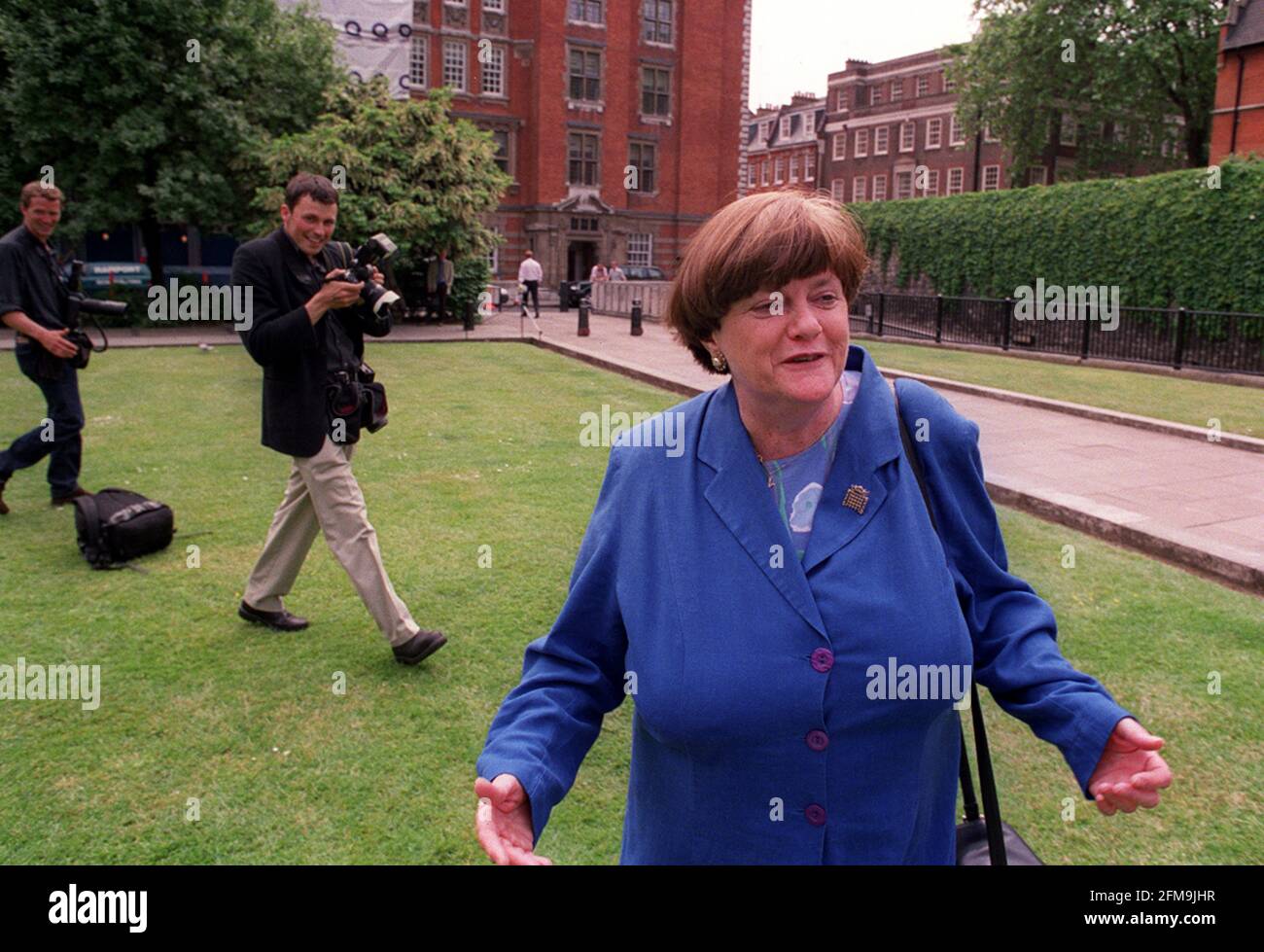Anne Widdecombe MP June 2001 after a TV interview on College Green ...
