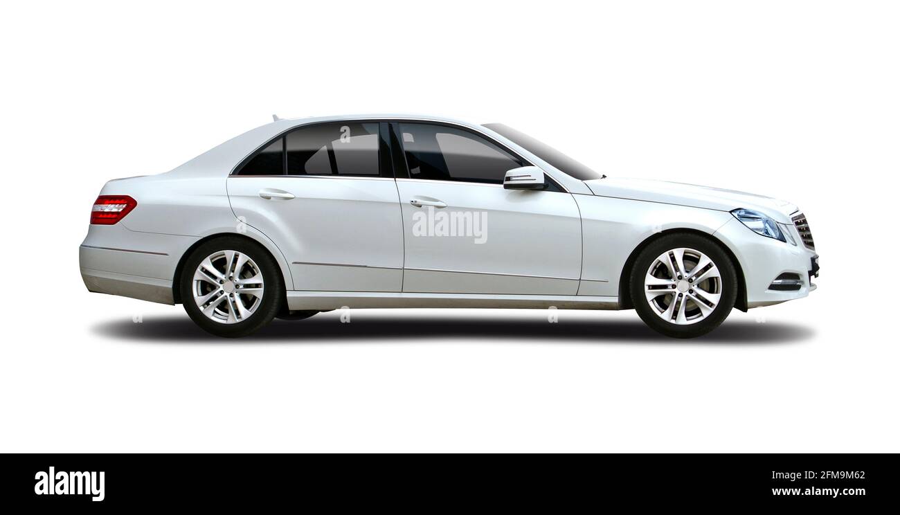 Sedan premium car side view isolated on white backgroynd Stock Photo ...