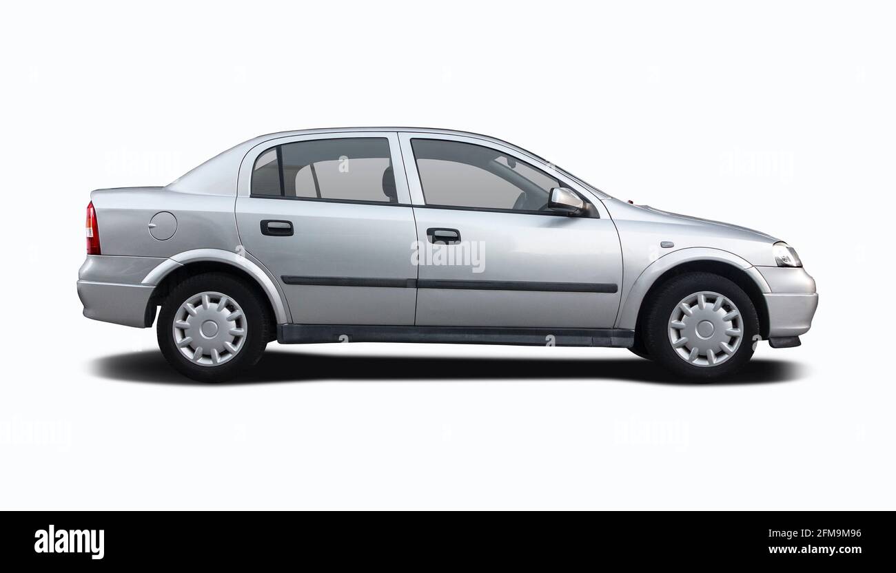 Sedan car side view isolated on white backgroynd Stock Photo - Alamy