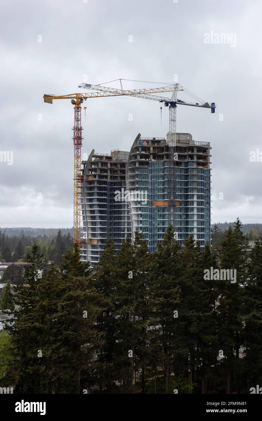 Construction Site of New Residential Building Development in a modern ...