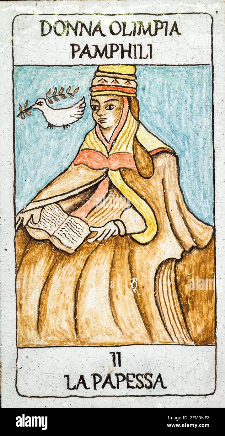 The popess - Medieval tarot cards Stock Photo - Alamy