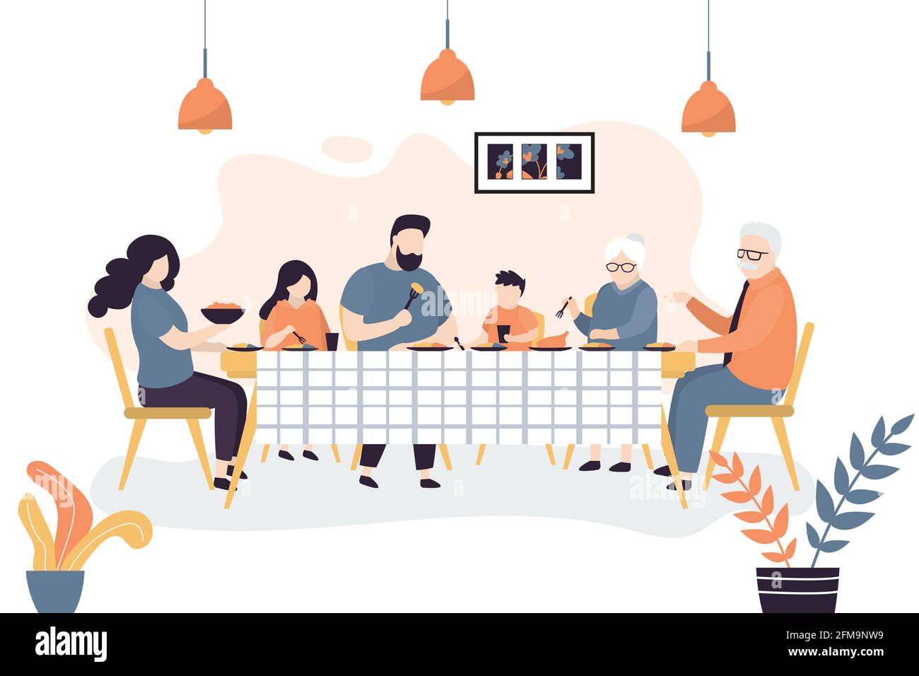 Elderly father and daughter eating Cut Out Stock Images & Pictures - Alamy