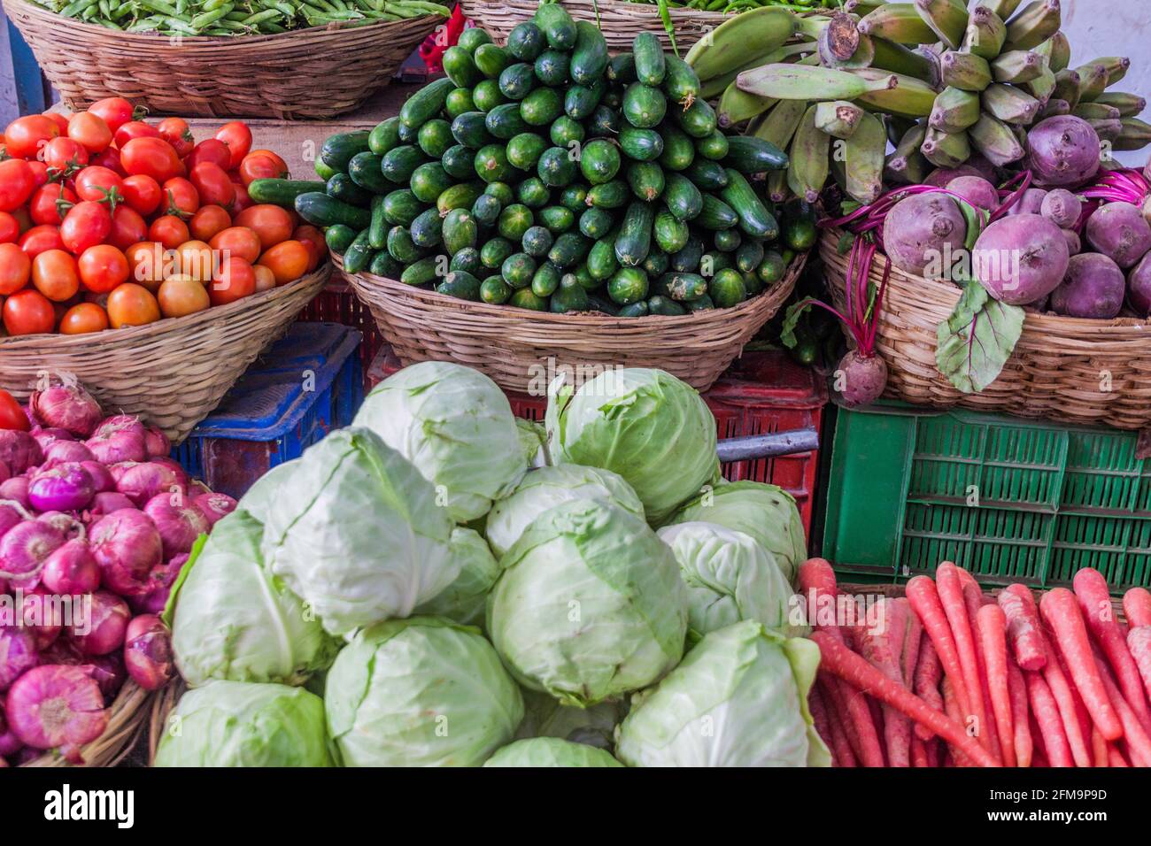 Vegetable at a market in Chittorgarh, Rajasthan state, India Stock ...