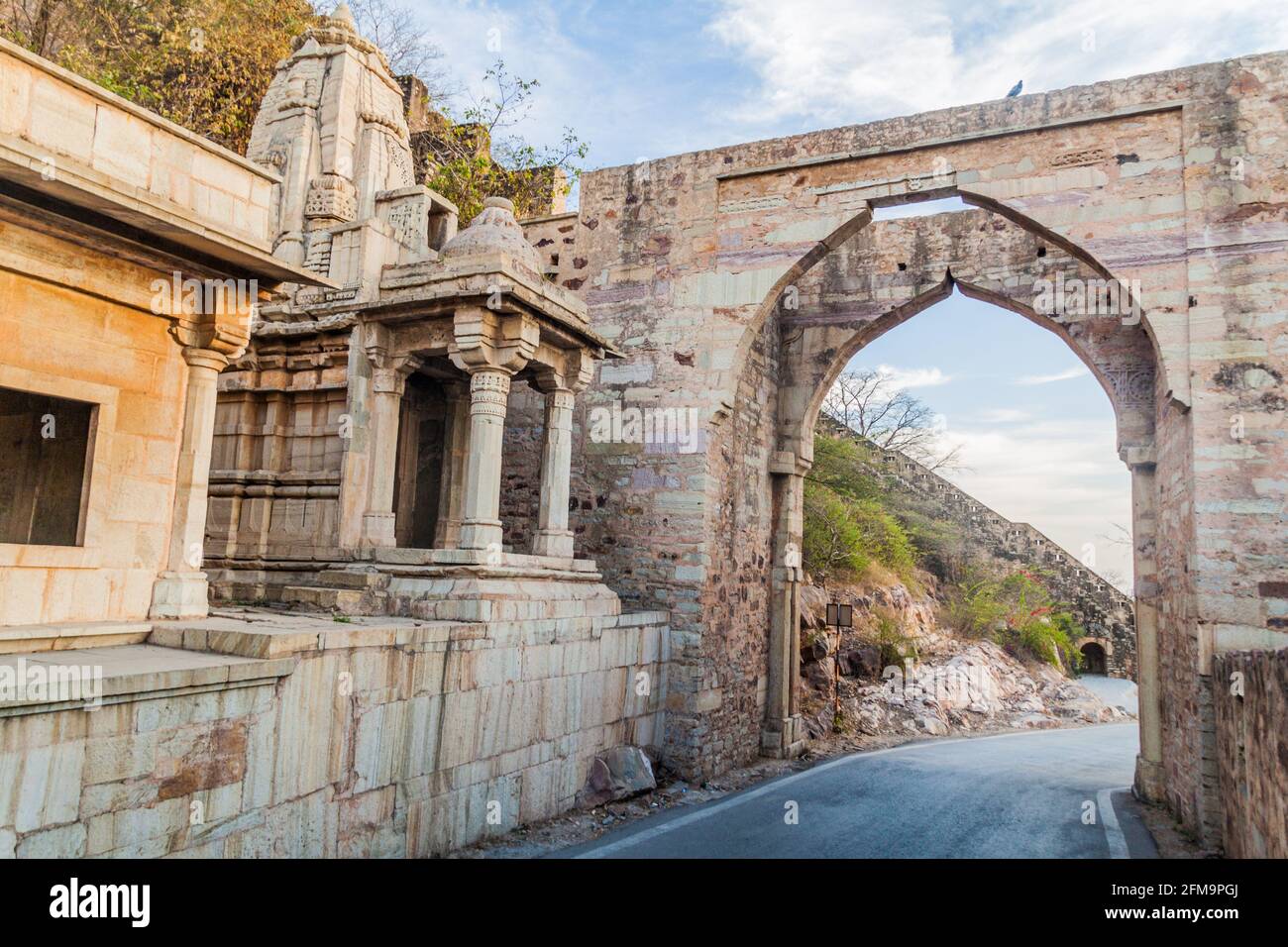 Lakshman Pole gate of Chittor Fort in Chittorgarh, Rajasthan state ...