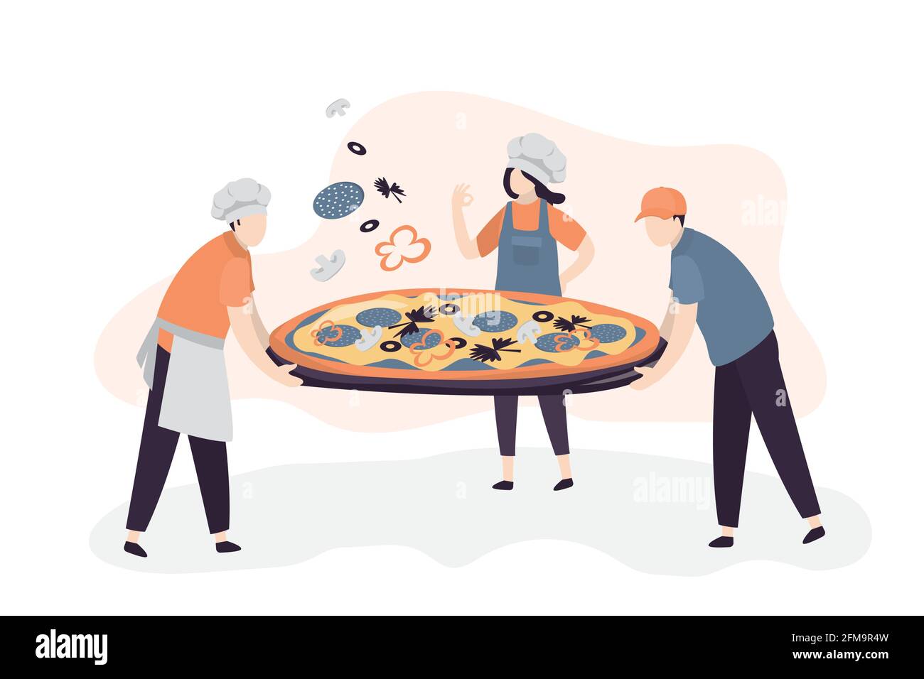 Big Pizza Memes Tiny People Cooking Big Pizza. Chefs Prepare