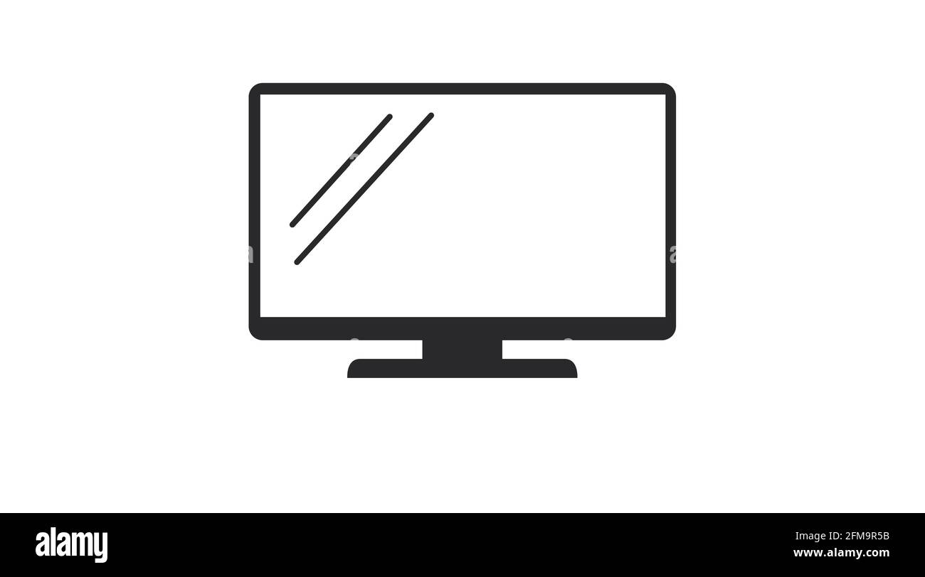 Screen Icon. Vector isolated black and white illustration Stock Vector ...