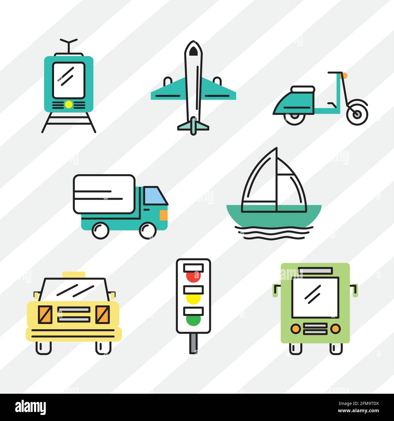 eight transport icons Stock Vector Image & Art - Alamy